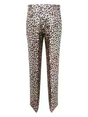 P.a.r.o.s.h Leopard-print Straight Leg Trousers