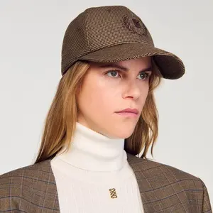 Sandro Houndstooth Print Cap