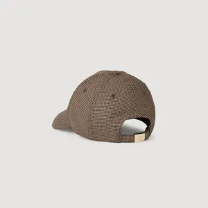 Sandro Houndstooth Print Cap