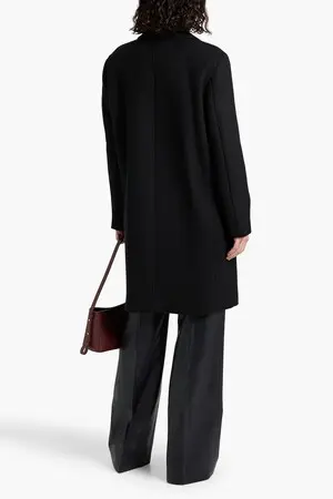 Theory Double-breasted Wool-felt Coat - Black