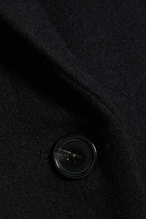 Theory Double-breasted Wool-felt Coat - Black