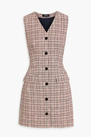 Theory Cotton-blend Tweed Mini Dress
