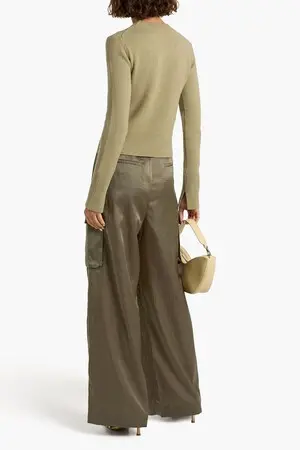 Tibi Stella Pleated Wide-leg Pants