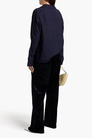 Tibi Stretch Velvet Wide-leg Pants