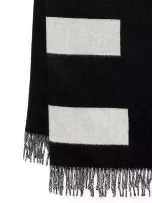 ÉTUDES STUDIO Stripe-pattern Fringed Scarf