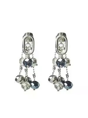 Peserico Beaded Chain Dangle Earrings - Silver