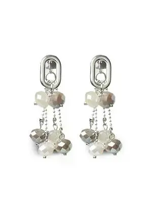 Peserico Crystal-bead Drop Earrings - Silver