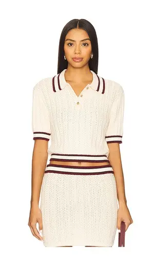 Women's Cream Knit Polo