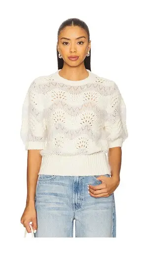 MOTHER The Powder Puff Crochet Knit Sweater