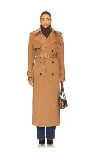 Simkhai Rumi Belted Long Coat - Camel