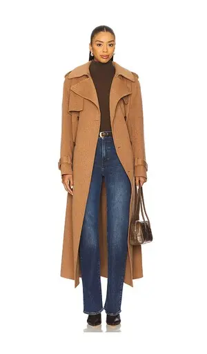 Simkhai Rumi Belted Long Coat - Camel
