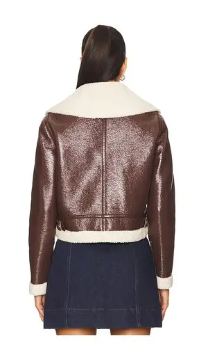 Alice + Olivia Isaiah Faux Shearling Aviator Jacket