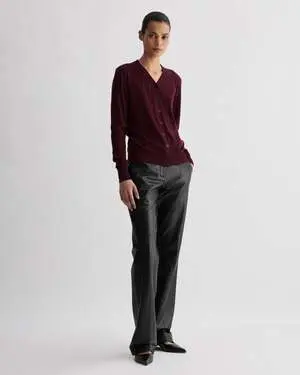 Veronica De Piante Katie Merino Wool Cardigan - Garnet