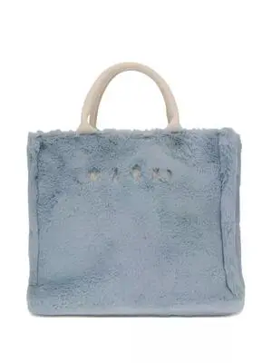 Marni Fur-trimmed Tote Bag - Neutrals