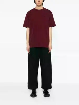 AGNES B. Logo-embroidered T-shirt - Red