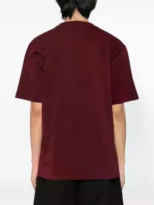 AGNES B. Logo-embroidered T-shirt - Red
