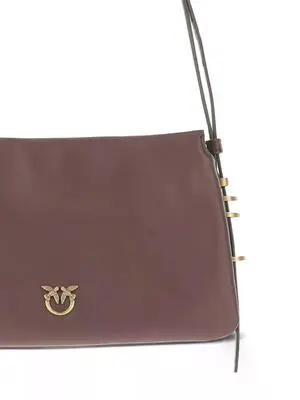 Pinko Logo-detail Calfskin Crossbody Bag - Red