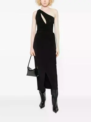 Amiri One-shoulder Wrap Midi Dress