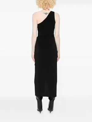 Amiri One-shoulder Wrap Midi Dress