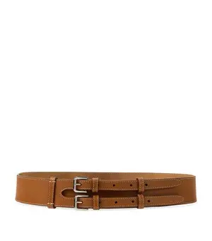 Ralph Lauren Leather Double-buckle Belt - Gold