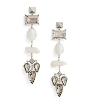 Ralph Lauren Pearl And Crystal Drop Earrings - White