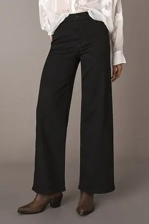 FRAME Le Slim Palazzo High-rise Wide-leg Jeans - Black