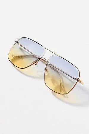 ELITE EYEWEAR Aviator Sunglasses - Silver/yellow