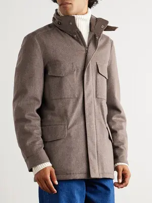 Loro Piana Traveller Padded Rain System® Cashmere Field Jacket - Brown