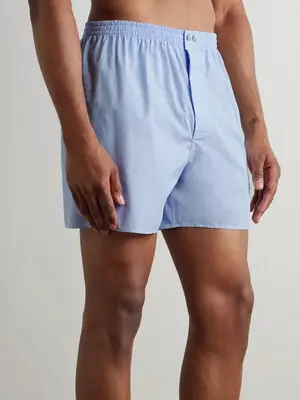 Zimmerli End-on-end Cotton Boxer Shorts - Blue