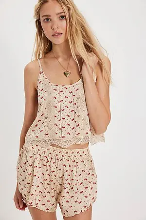 Free People Printed Tank And Shorts Set