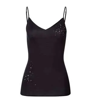 Hanro Embellished Cotton Camisole - Black