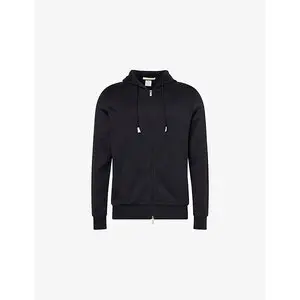 Eleventy Hooded Long-sleeve Cotton-jersey Hoody - Nero