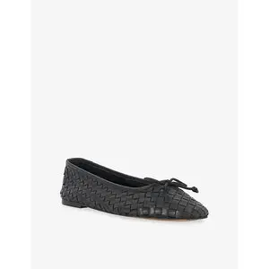 DUNE Heat Leather Ballet Flats - Black Leather