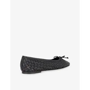 DUNE Heat Leather Ballet Flats - Black Leather