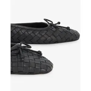 DUNE Heat Leather Ballet Flats - Black Leather