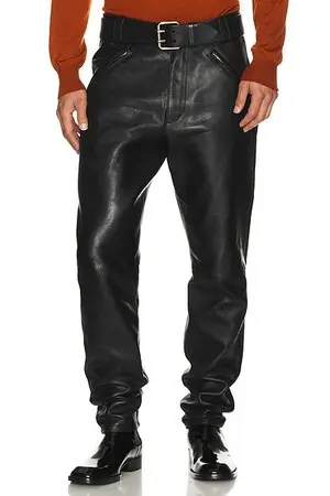 Saint Laurent Leather Belted Pants
