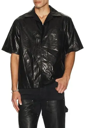 Amiri Lightweight Leather Camp Shirt