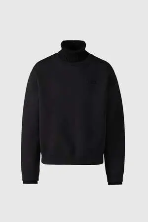 Mackage Legend Knit Cotton-blend Turtleneck Sweater - Black