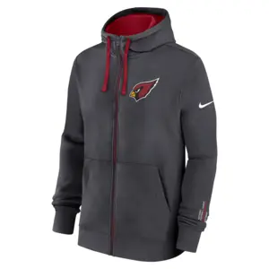 Nike Arizona Cardinals Playbook Page Club Nfl Full-zip Hoodie - Grey