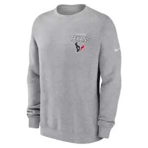 Nike Houston Texans Nfl Pullover Crew - Grey