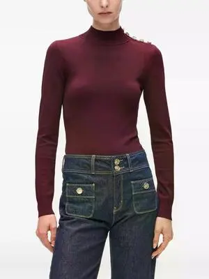 Karl Lagerfeld Knitted Mock Neck Top