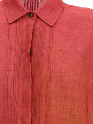 Kiton Pleated Front Linen Shirt