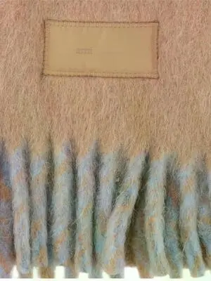 AMI Paris Fringed Logo-patch Scarf
