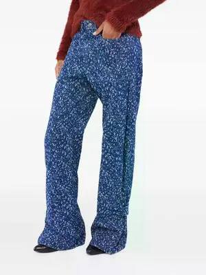 Rabanne Splatter-print Baggy Jeans - Blue