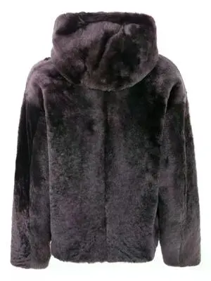 YVES SALOMON Hooded Lamb Fur Jacket