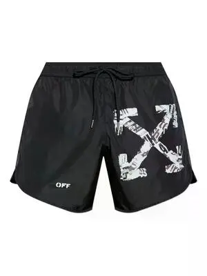 Off-White Arrow-print Swim Shorts