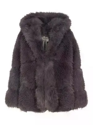 SWORD 6644 Hooded Faux-fur Coat