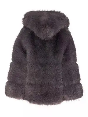 SWORD 6644 Hooded Faux-fur Coat