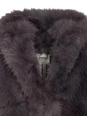SWORD 6644 Hooded Faux-fur Coat