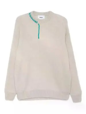 BONSAI Embroidered Yarn-detail Sweater - Neutrals